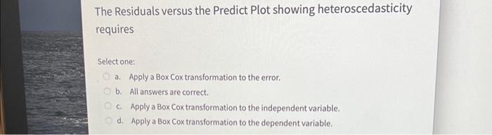 Solved Figure 3: Residuals versus Predicted for explaining | Chegg.com
