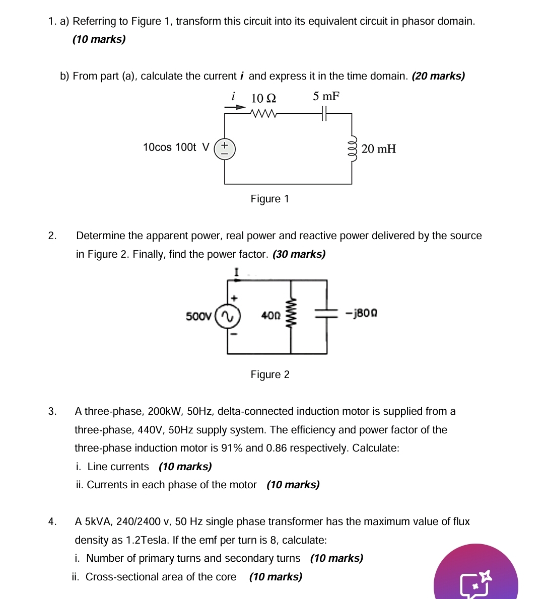 Solved a) ﻿Referring to Figure 1, ﻿transform this circuit | Chegg.com
