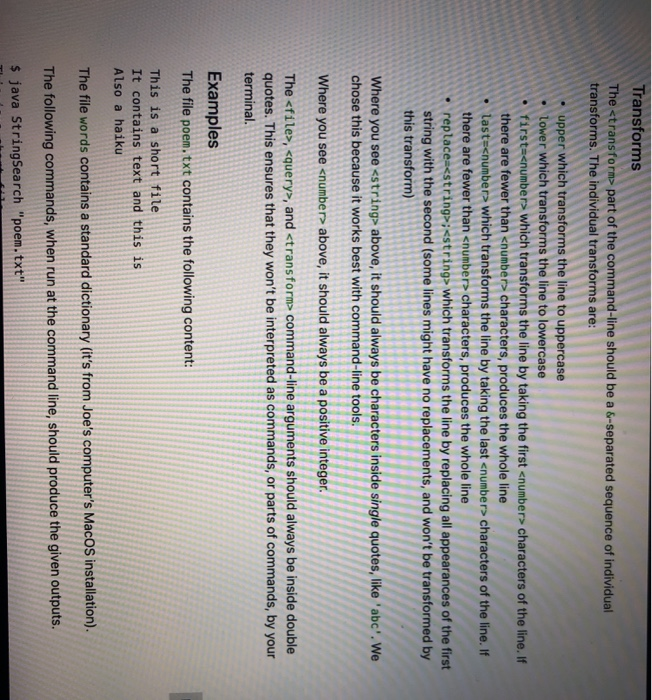 Solved in Java pls (poem.txt file's contents are in examples | Chegg.com