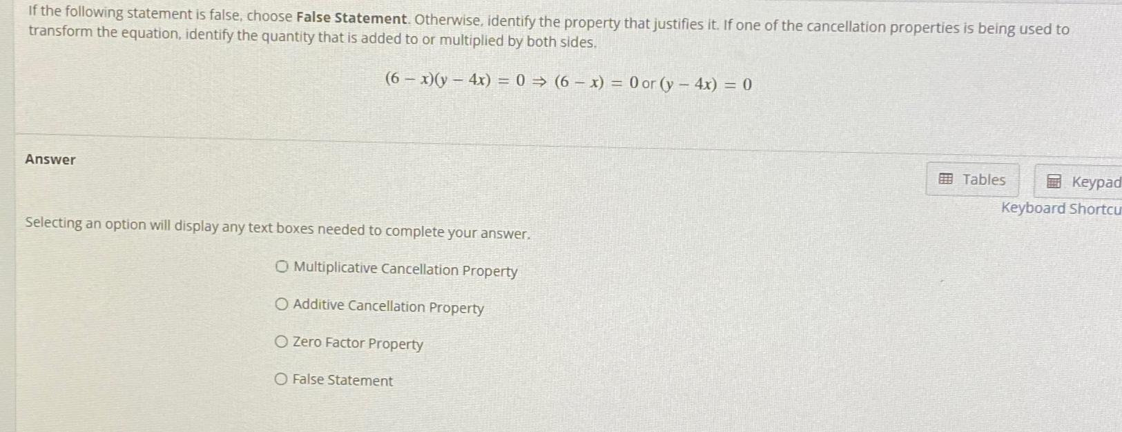 Solved If the following statement is false, choose False | Chegg.com