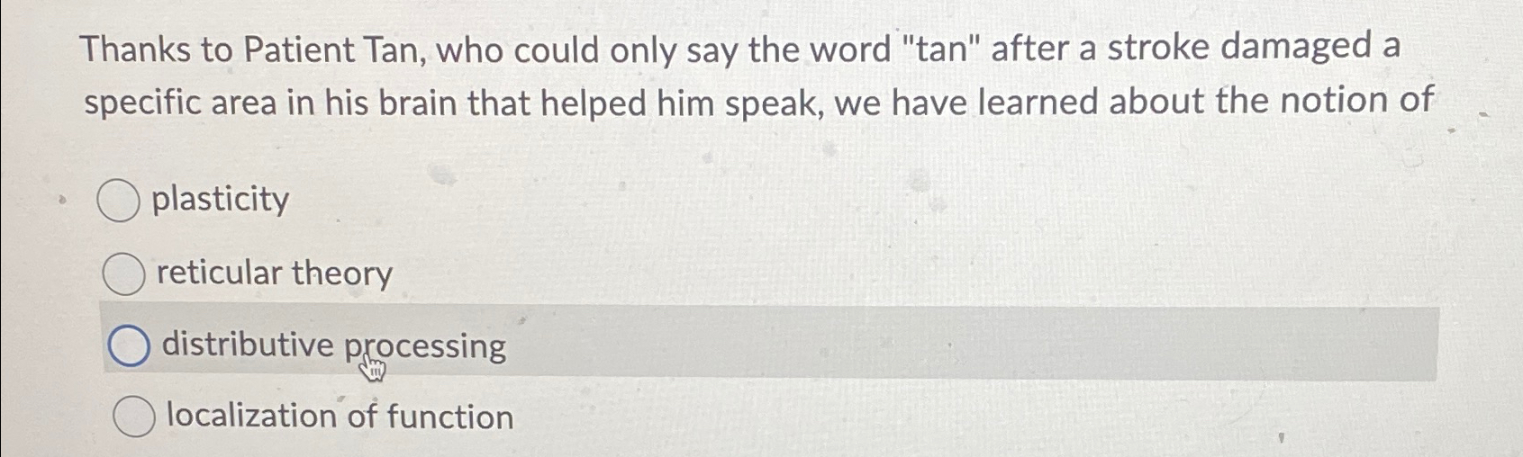 Solved Thanks to Patient Tan, who could only say the word | Chegg.com