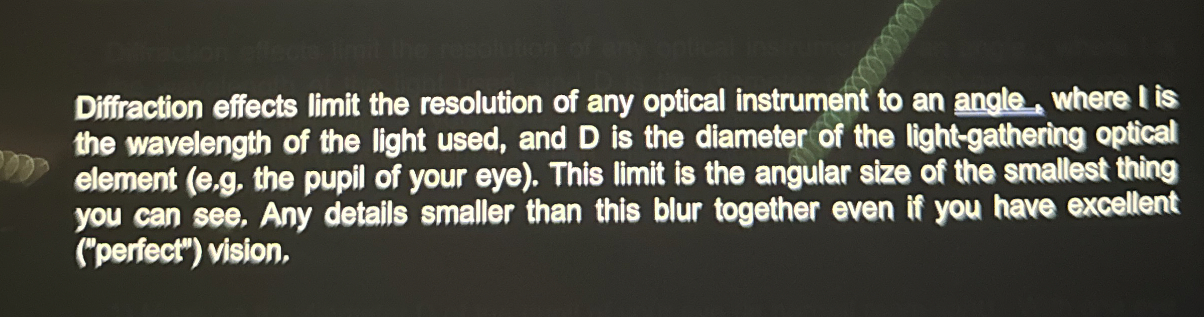 Solved Diffraction effects limit the resolution of any | Chegg.com
