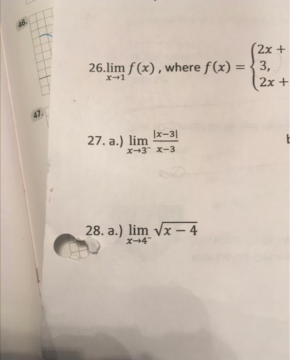 Solved 26. \\( \\lim _{x \\rightarrow 1} f(x) \\), where \\( | Chegg.com