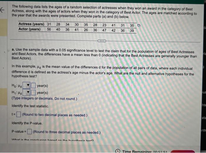 Solved The following data lists the ages of a random | Chegg.com