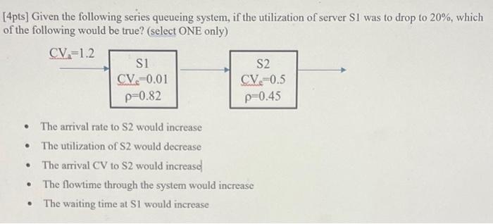 Solved [4pts] Given the following series queueing system, if | Chegg.com