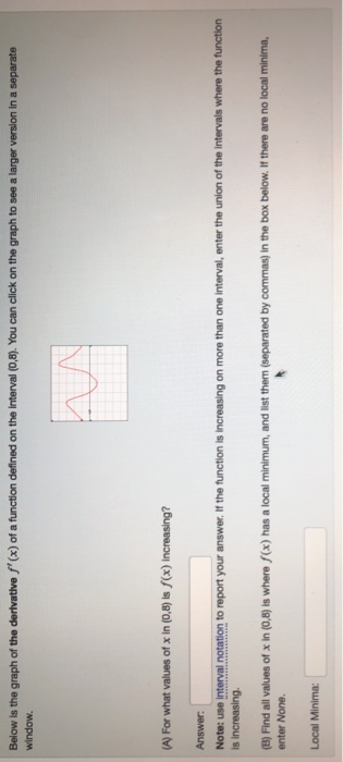 Solved Below is the graph of the derivative f'(x) of a | Chegg.com