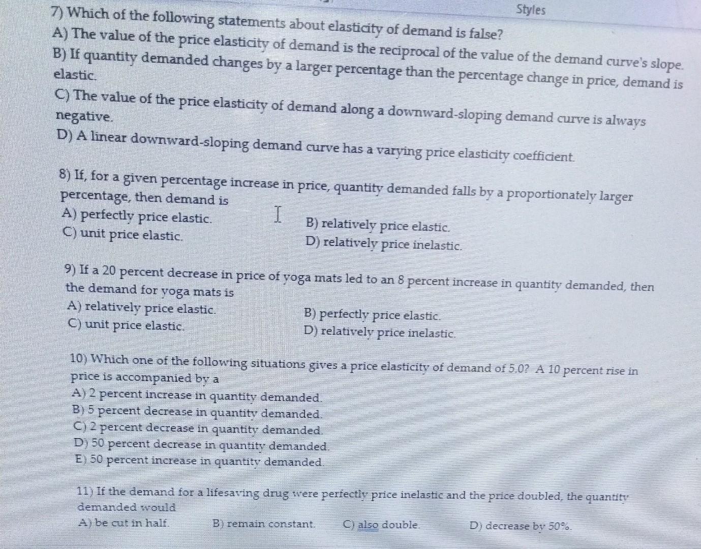 Solved Styles 7) Which of the following statements about | Chegg.com