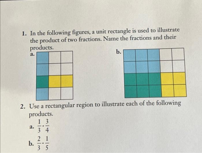 Solved 1. In the following figures, a unit rectangle is used | Chegg.com