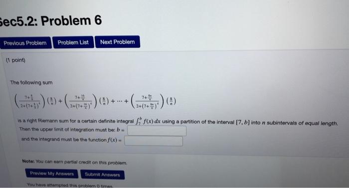 Solved Sec5.2: Problem 6 Previous Problem Problem List Next | Chegg.com