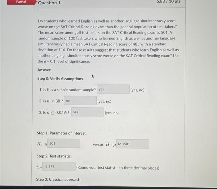 Solved Do students who learned English as well as another | Chegg.com