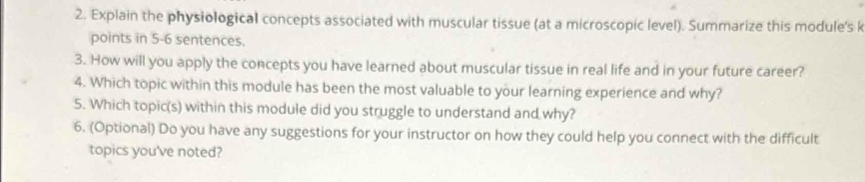 Solved Explain the physiological concepts associated with | Chegg.com