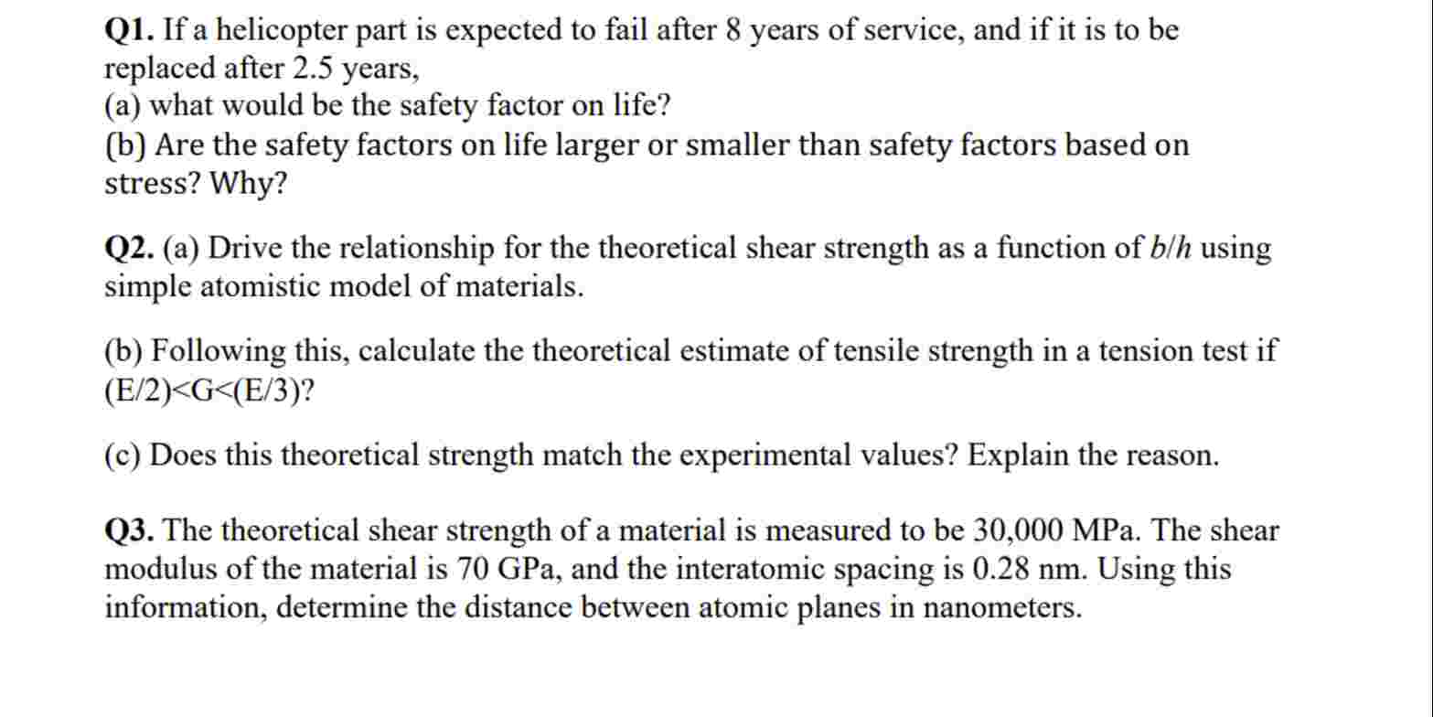 Solved Q1. ﻿If a helicopter part is expected to fail after 8 | Chegg.com
