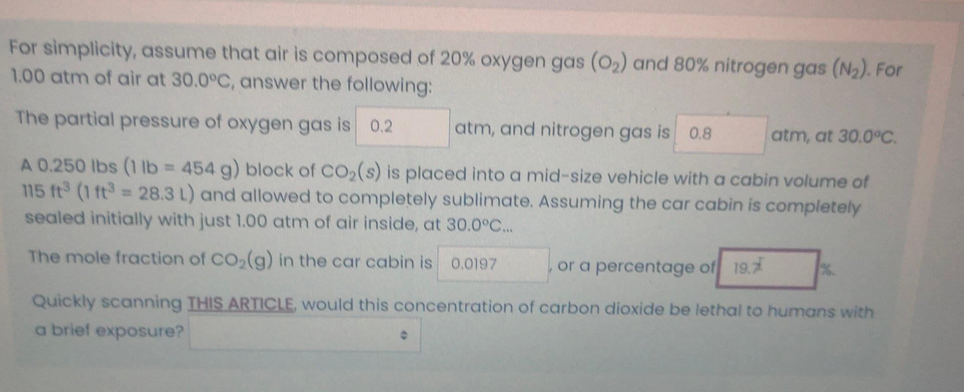 Solved simplicity, assume that air is composed of 20% oxygen | Chegg.com