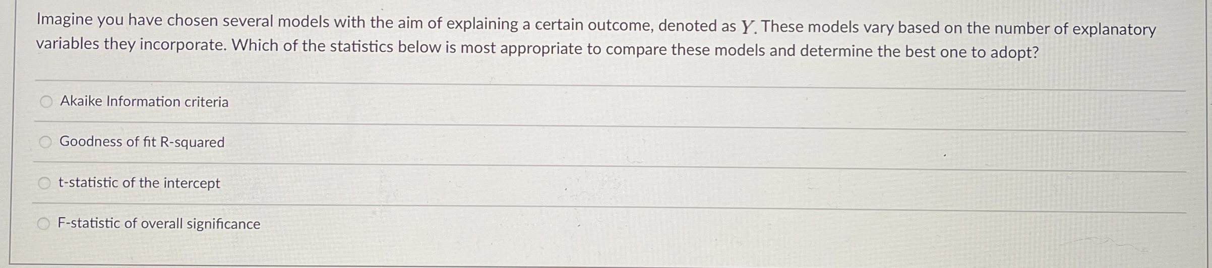 Solved Imagine you have chosen several models with the aim | Chegg.com