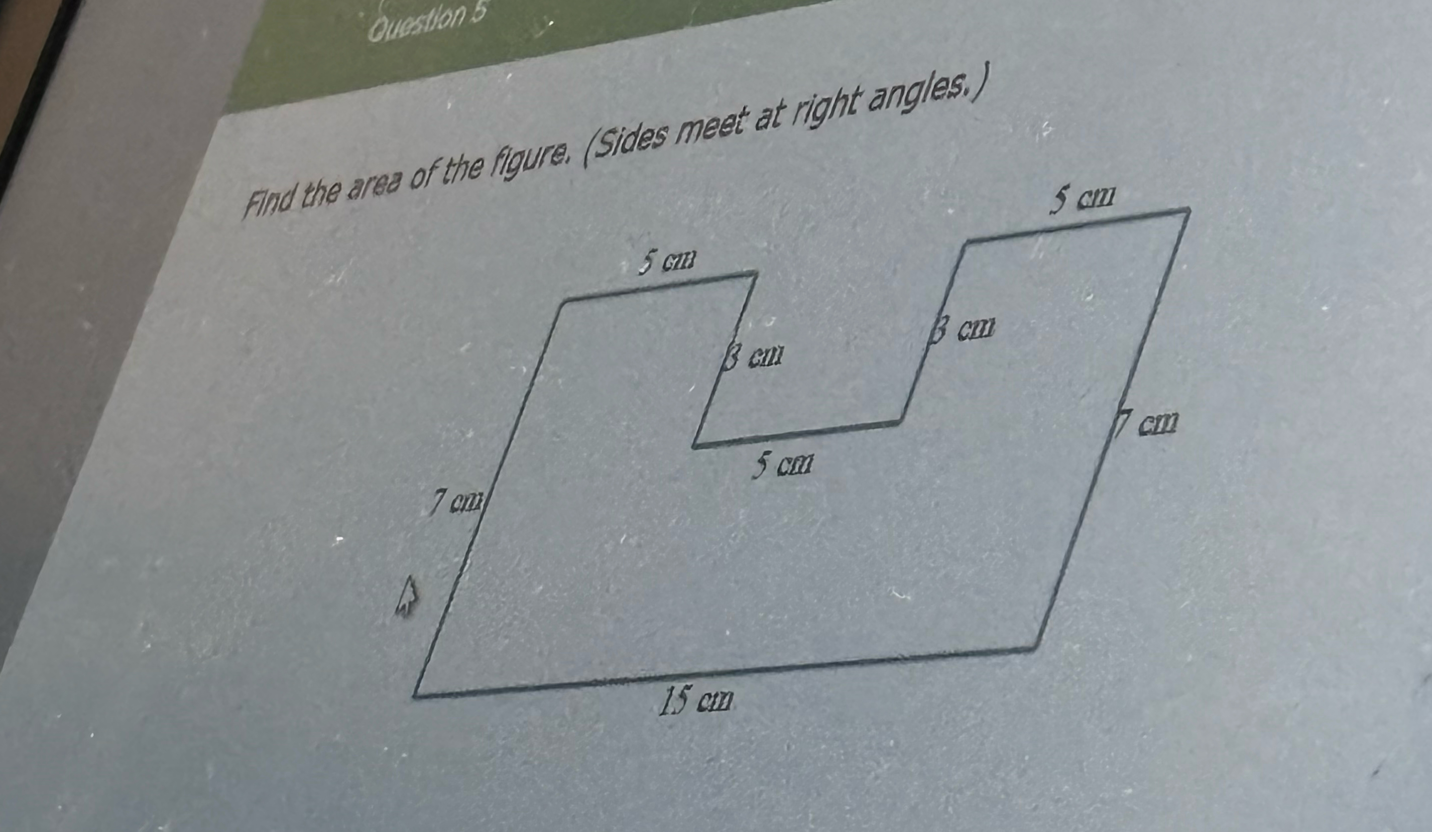 Solved Find the Area of the figure sides meet at right | Chegg.com