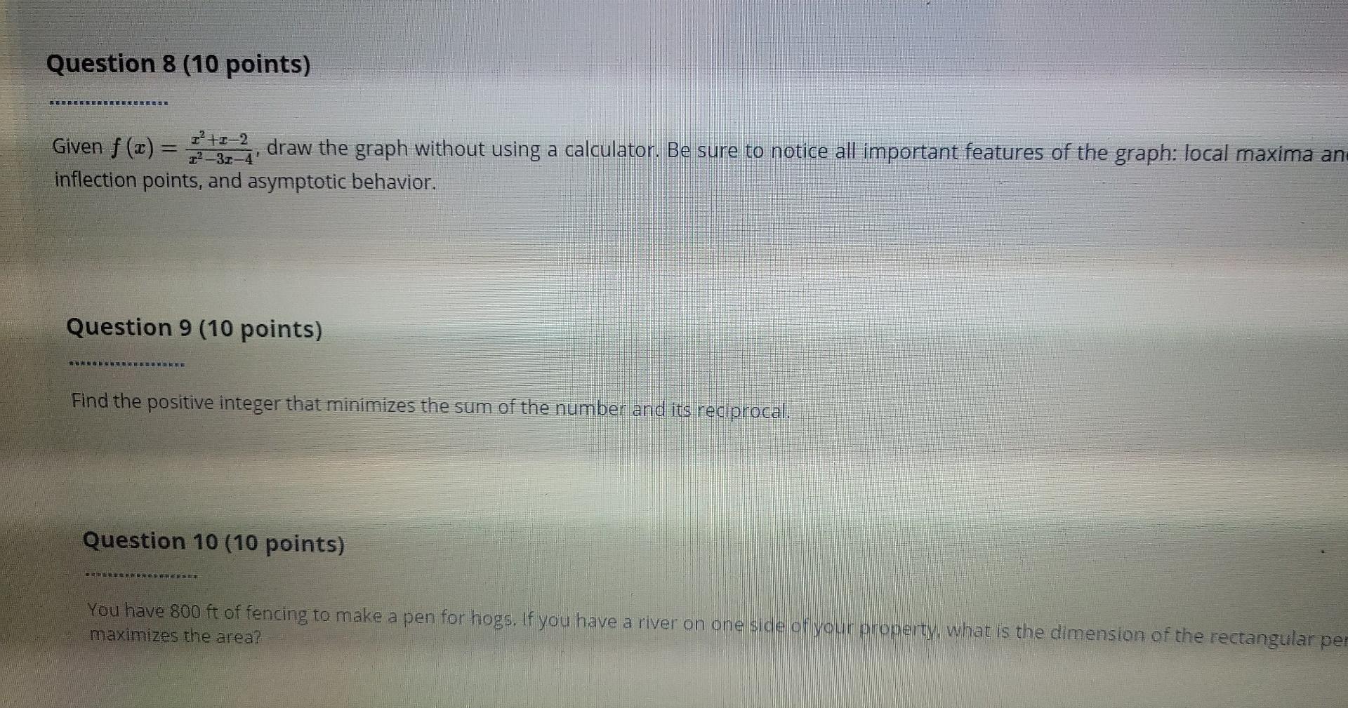 Solved Question 8 (10 points) USELESERSLERDESS = Given f(x) | Chegg.com