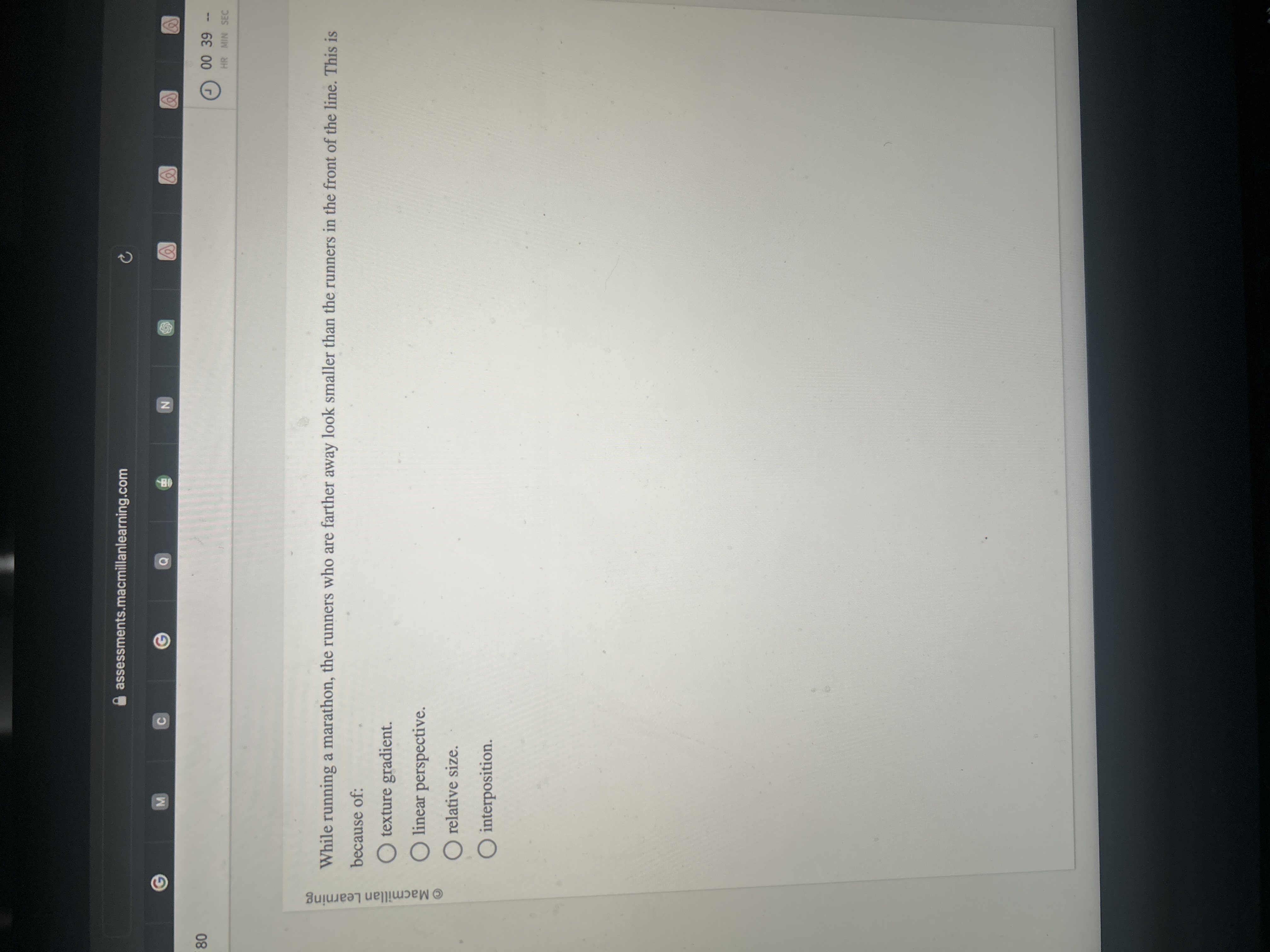 Solved While running a marathon, the runners who are farther | Chegg.com