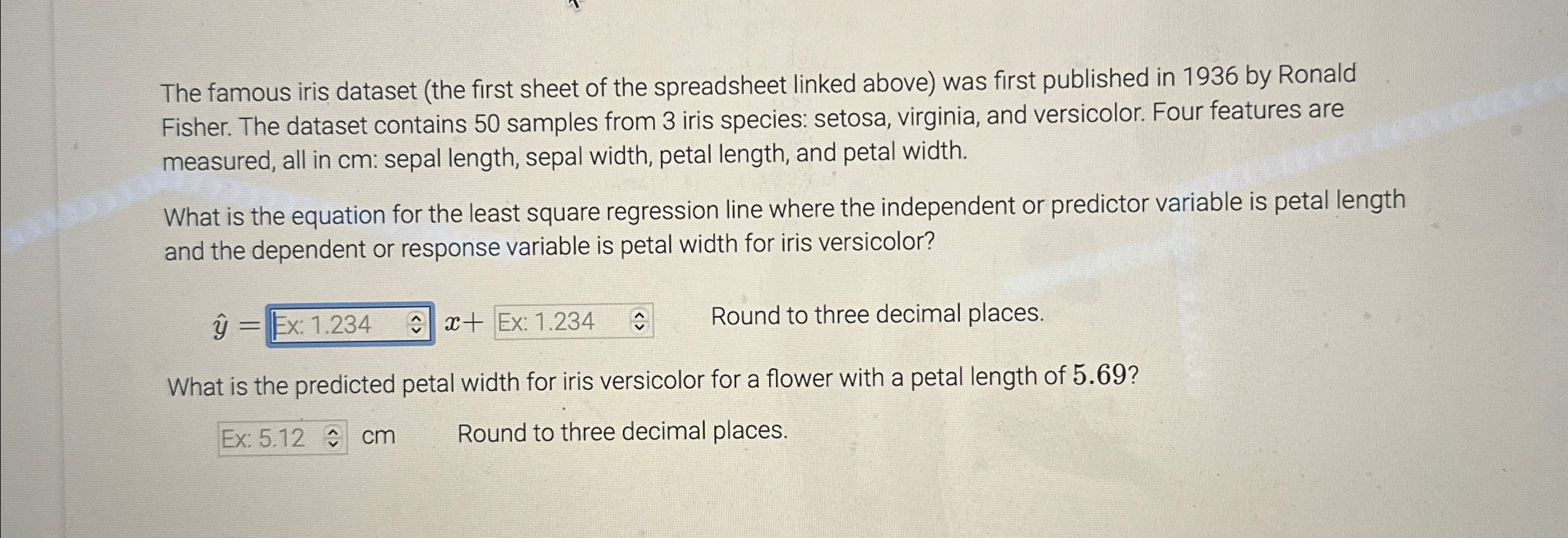 Solved The famous iris dataset (the first sheet of the | Chegg.com