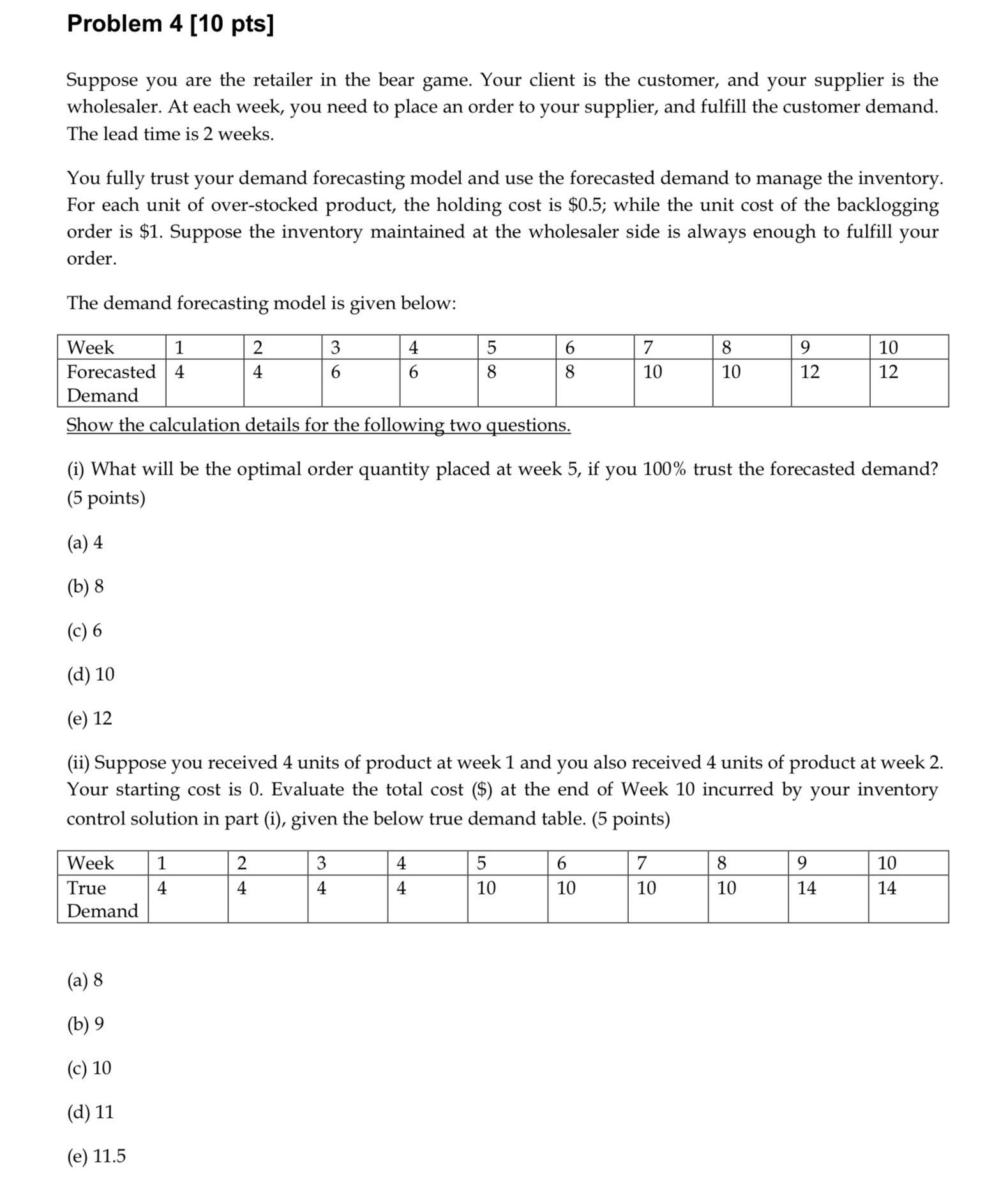 Solved Problem 4 [10 ﻿pts]Suppose you are the retailer in | Chegg.com