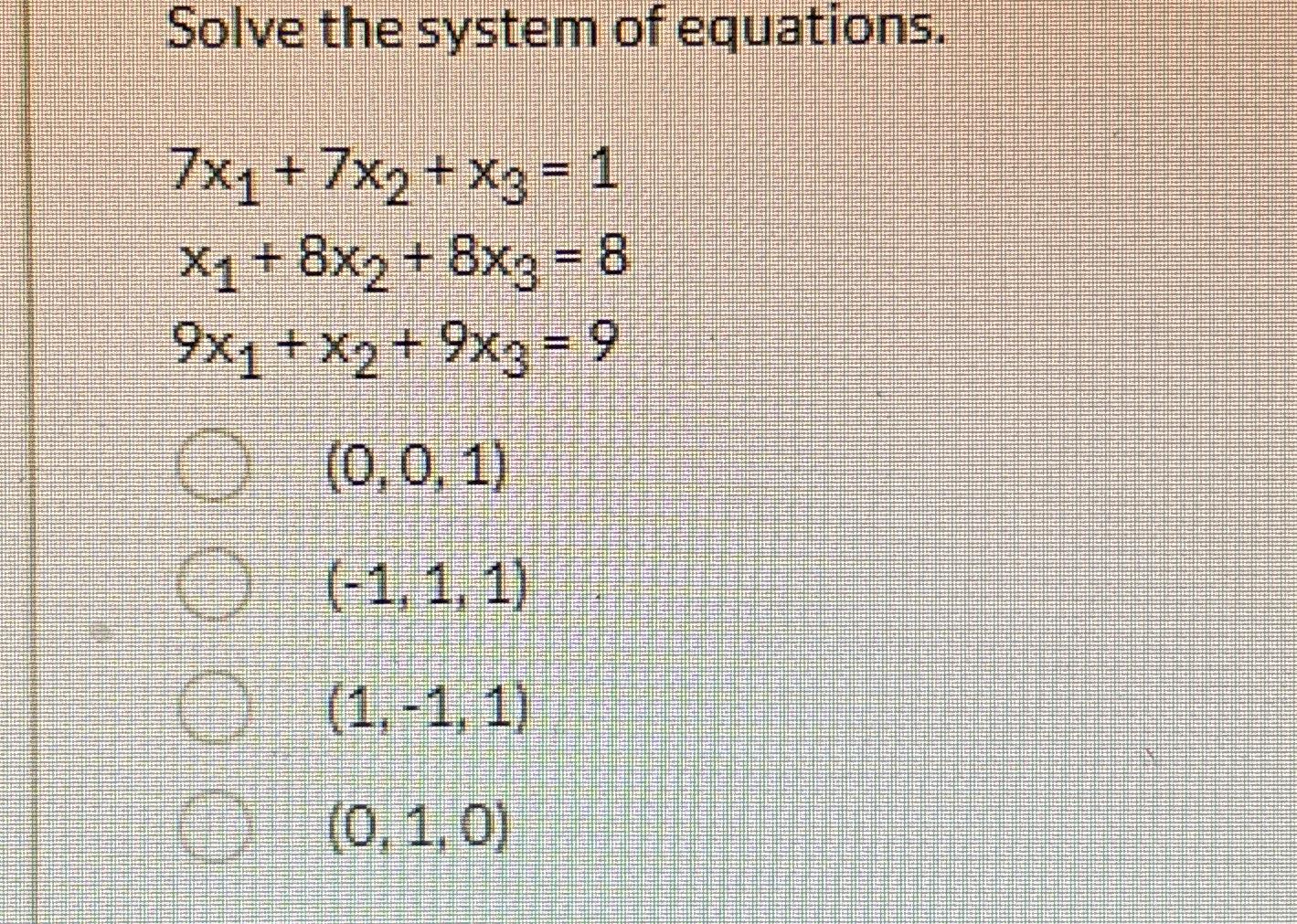 Solved Solve the system of | Chegg.com