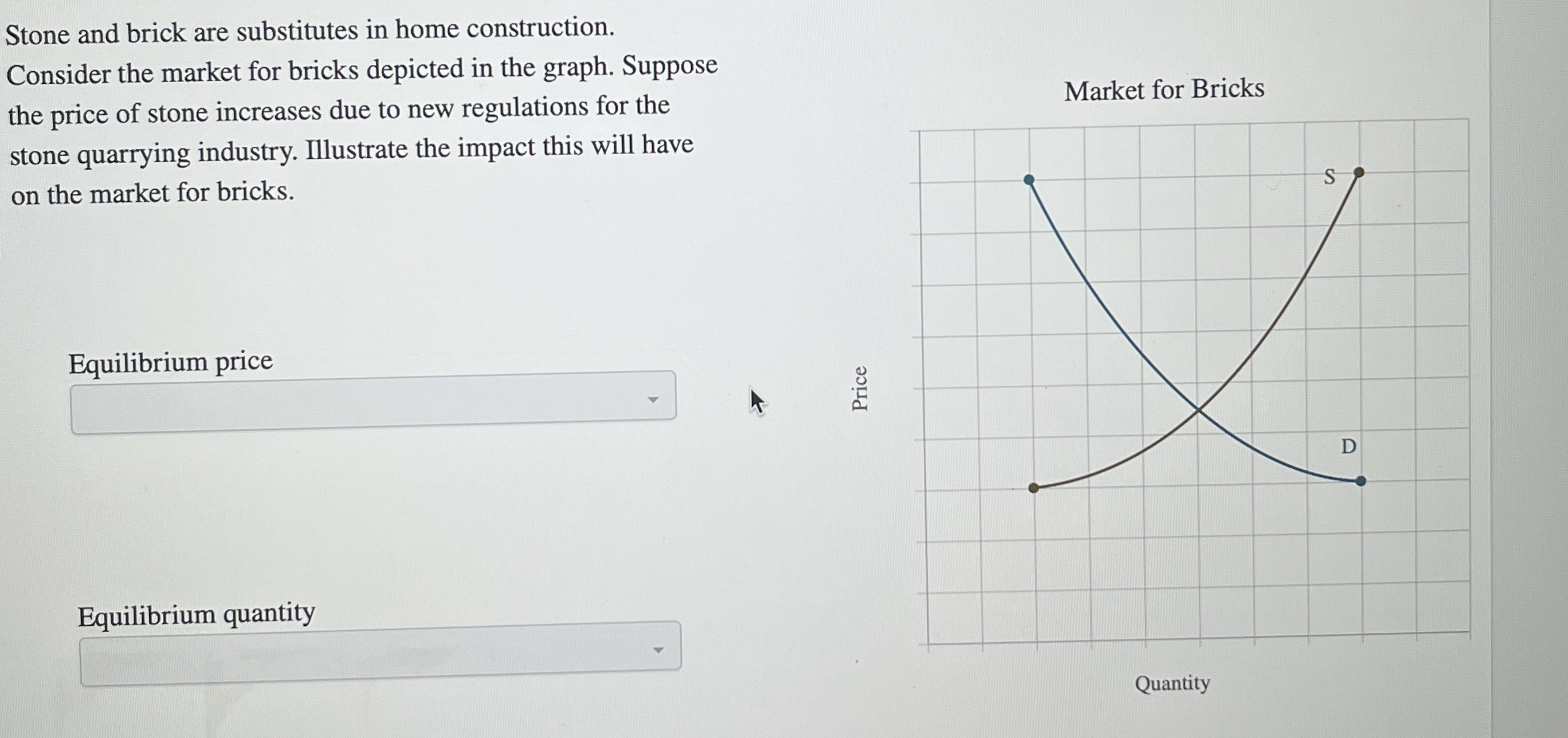 Solved Stone and brick are substitutes in home | Chegg.com