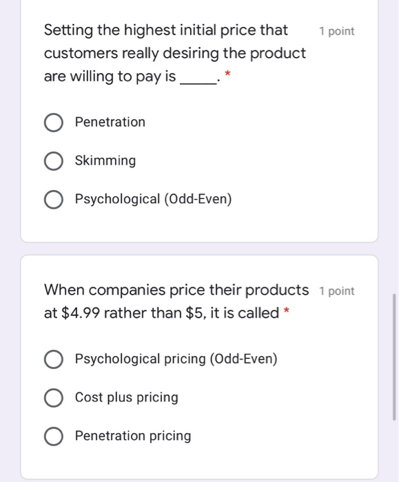 Solved 1 point Setting the highest initial price that | Chegg.com