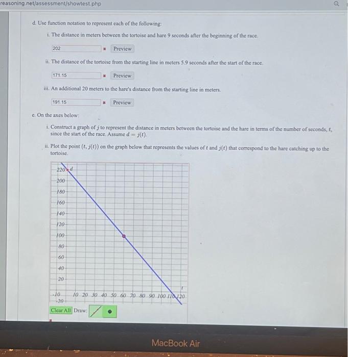 Solved d. Use function notation to represent each of the | Chegg.com