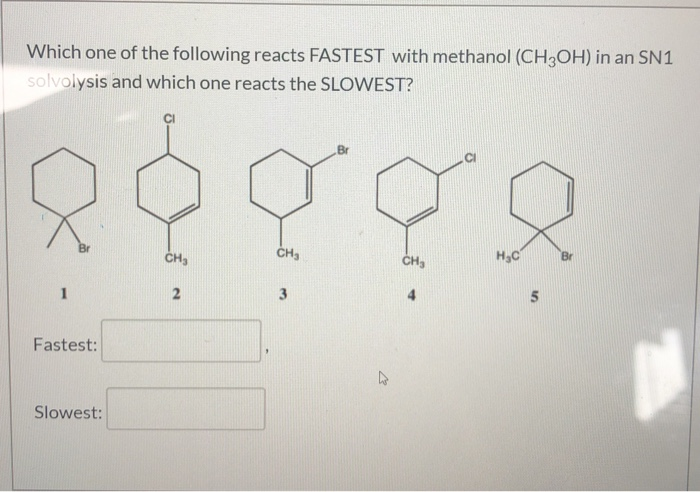 Solved Which one of the following reacts FASTEST with | Chegg.com
