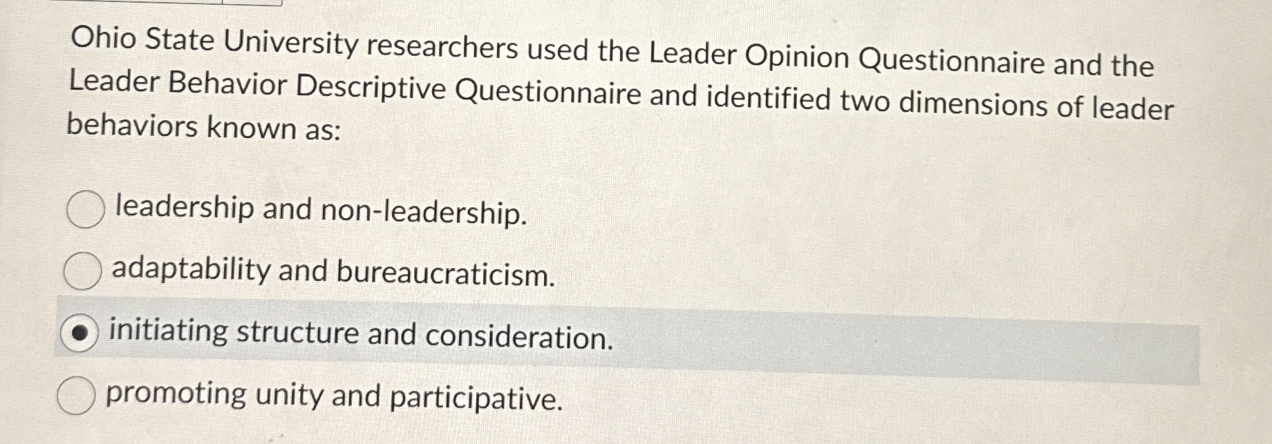 Solved Ohio State University researchers used the Leader | Chegg.com