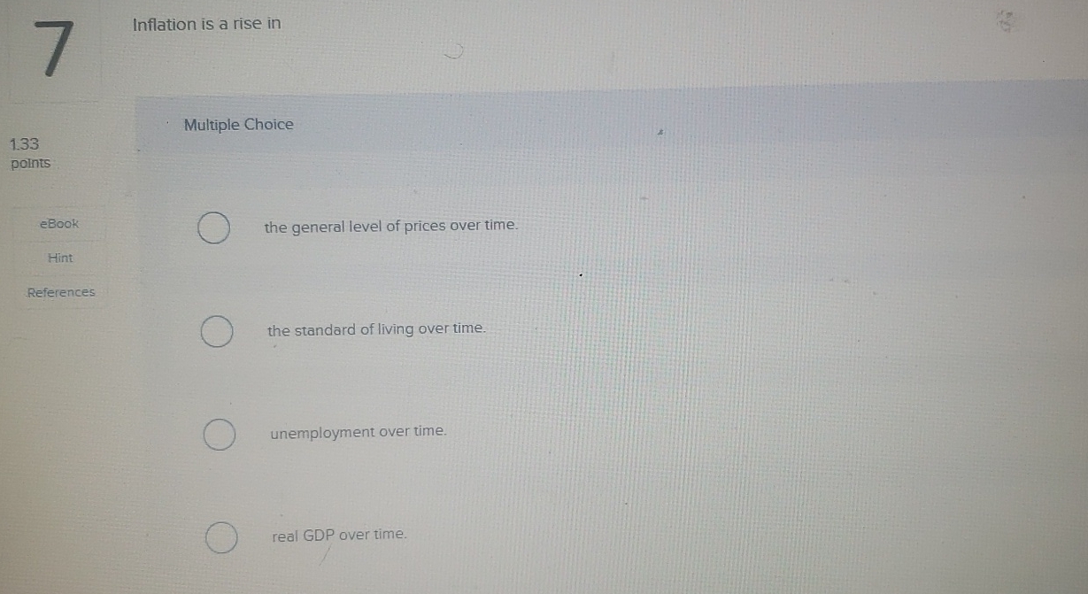 Solved Inflation is a rise inMultiple Choice1.33Multiple | Chegg.com Solved Inflation is a rise inMultiple Choice1.33Multiple | Chegg.com