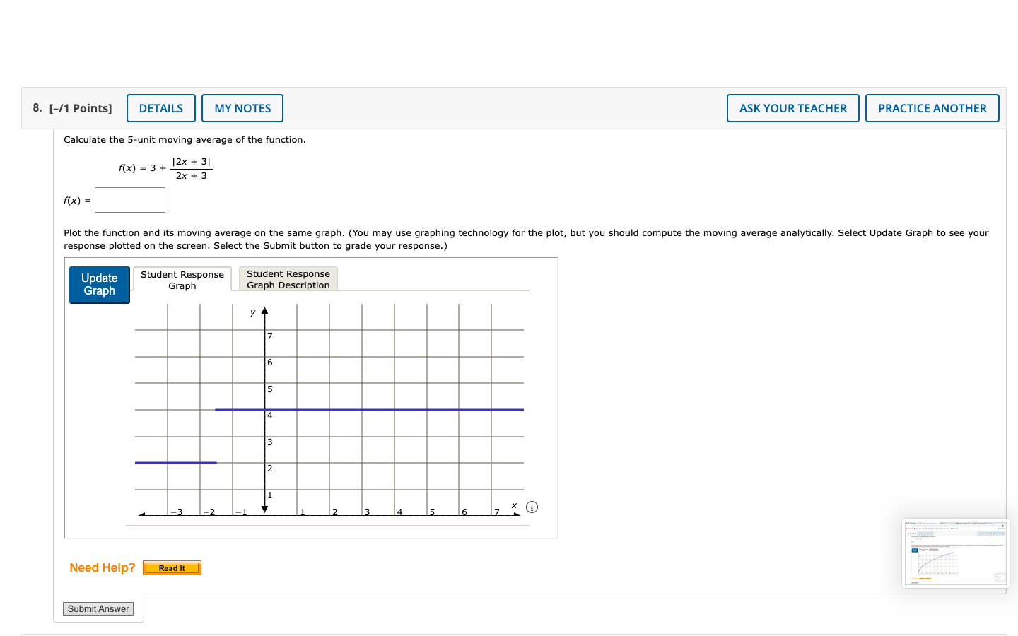 Solved [-/1 ﻿Points]Calculate the 5 -unit moving average of | Chegg.com