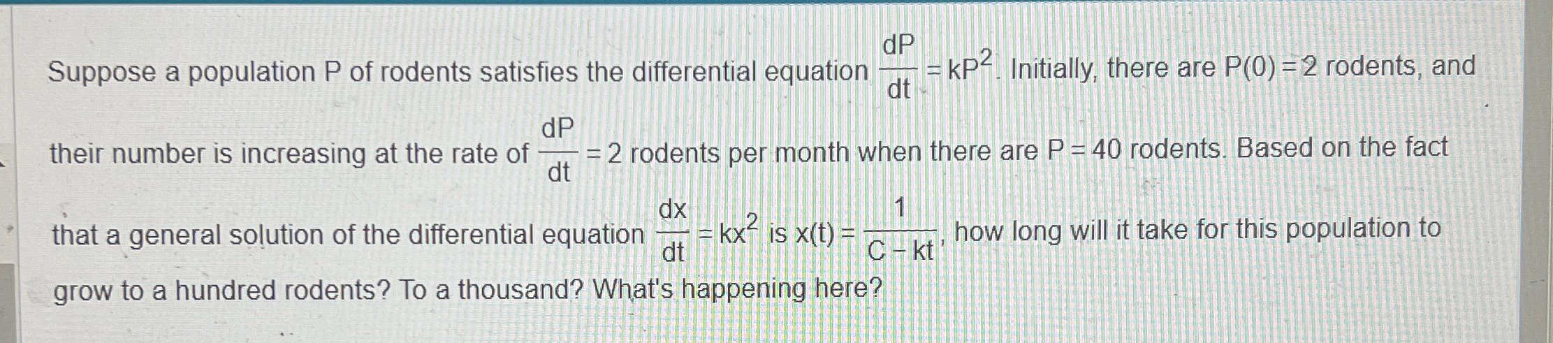 Suppose a population P ﻿of rodents satisfies the | Chegg.com