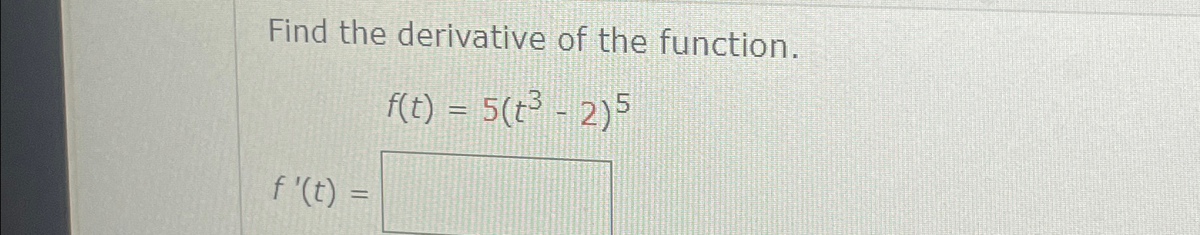 Solved Find the derivative of the | Chegg.com