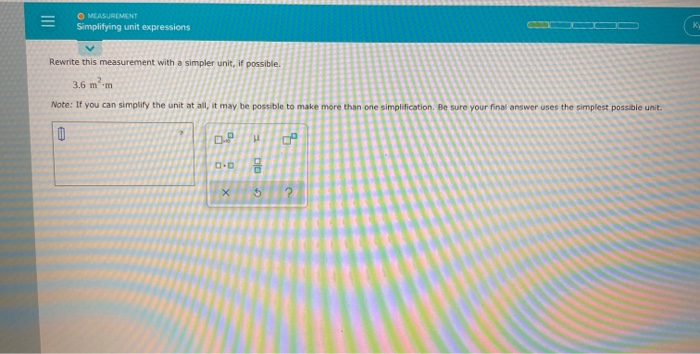 Solved III O MEASUREMENT Simplifying unit expressions K | Chegg.com