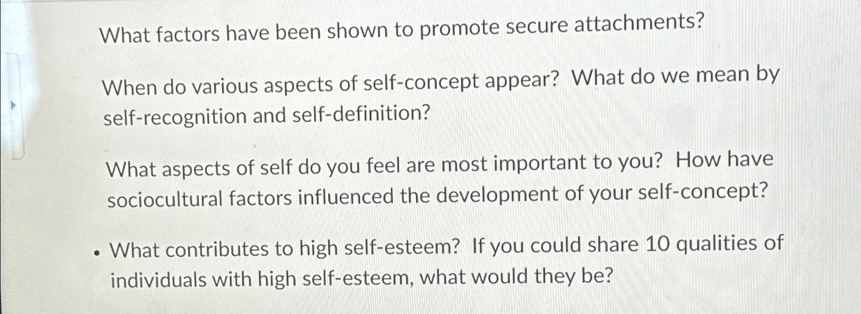 Solved What factors have been shown to promote secure | Chegg.com