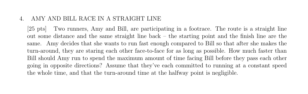 Solved AMY AND BILL RACE IN A STRAIGHT LINE[25 ﻿pts] ﻿Two | Chegg.com