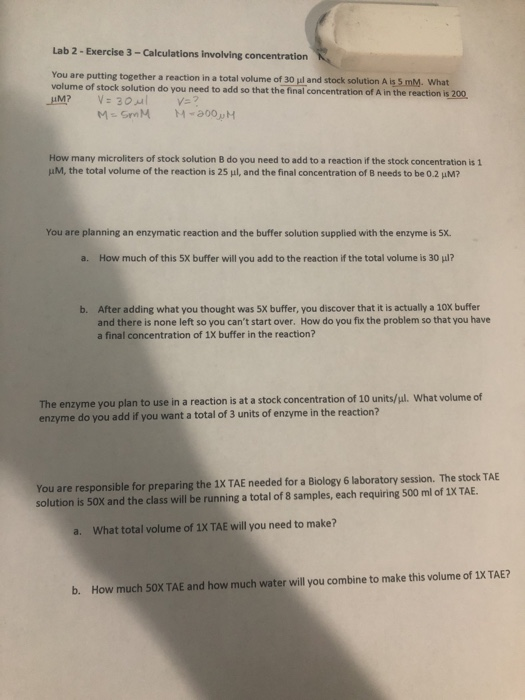 Solved Lab 2 - Exercise 3 - Calculations involving | Chegg.com