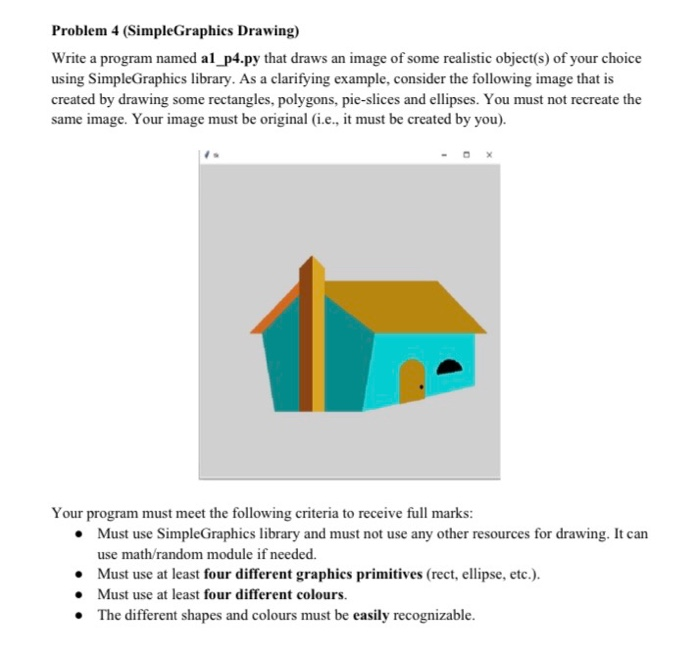 Solved Problem 4 (SimpleGraphics Drawing) Write a program | Chegg.com