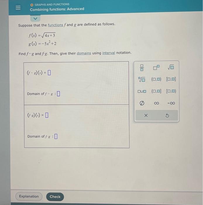 Solved Suppose that the functions f and g are defined as | Chegg.com