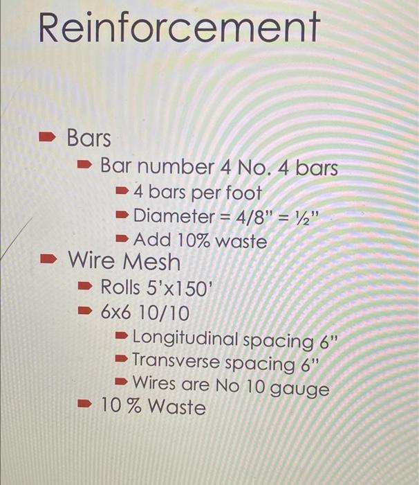 Reinforcement - Bars Bar number 4 No. 4 bars 4 bars | Chegg.com