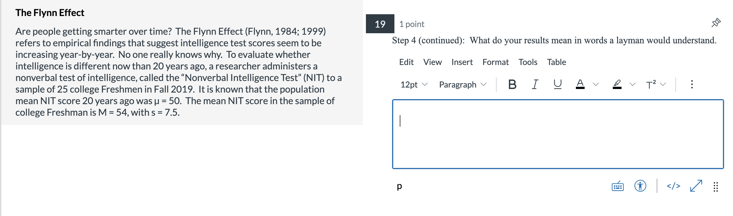 Solved The Flynn EffectAre people getting smarter over time? | Chegg.com