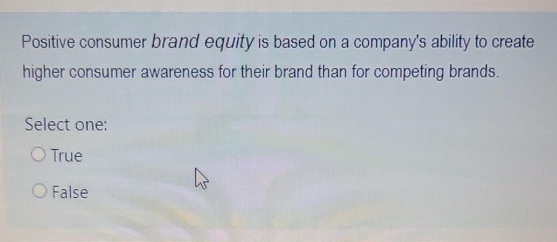Solved Positive consumer brand equity is based on a | Chegg.com