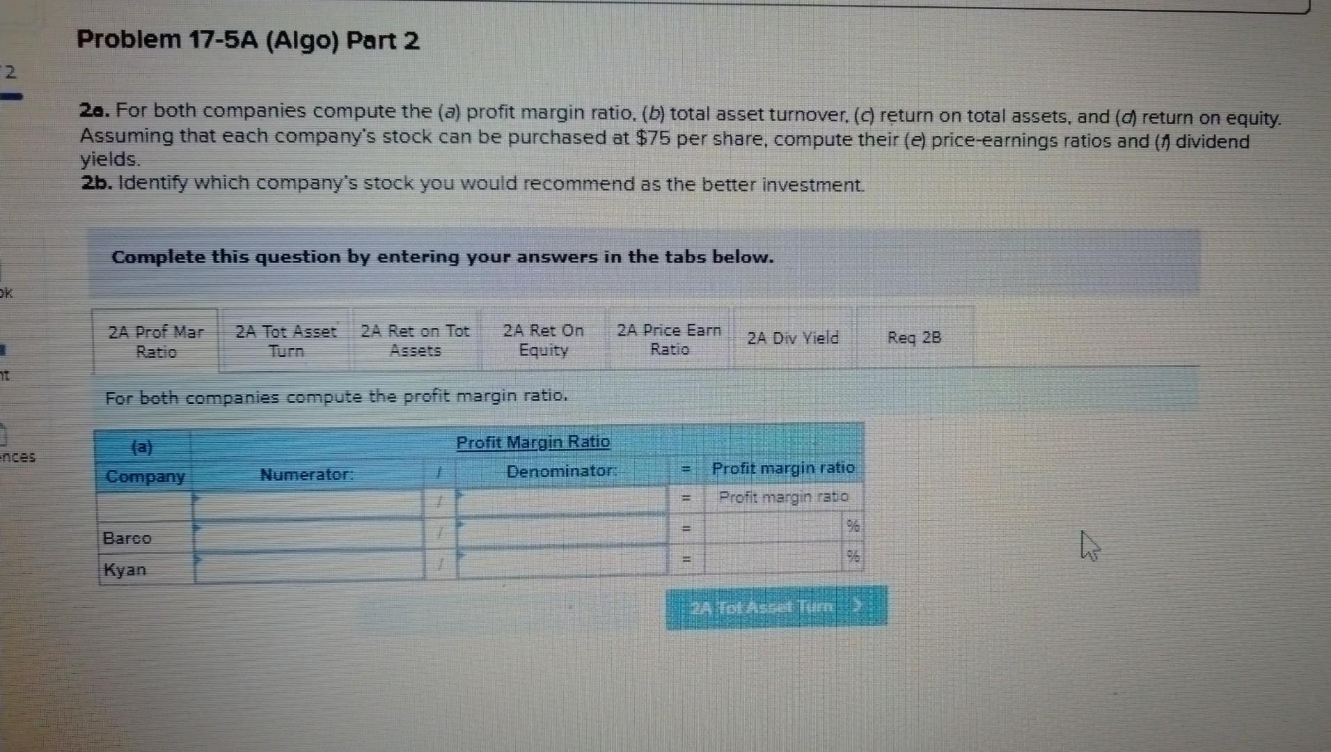 Solved Requlred Information Problem 17-5A (Algo) Comparative | Chegg.com