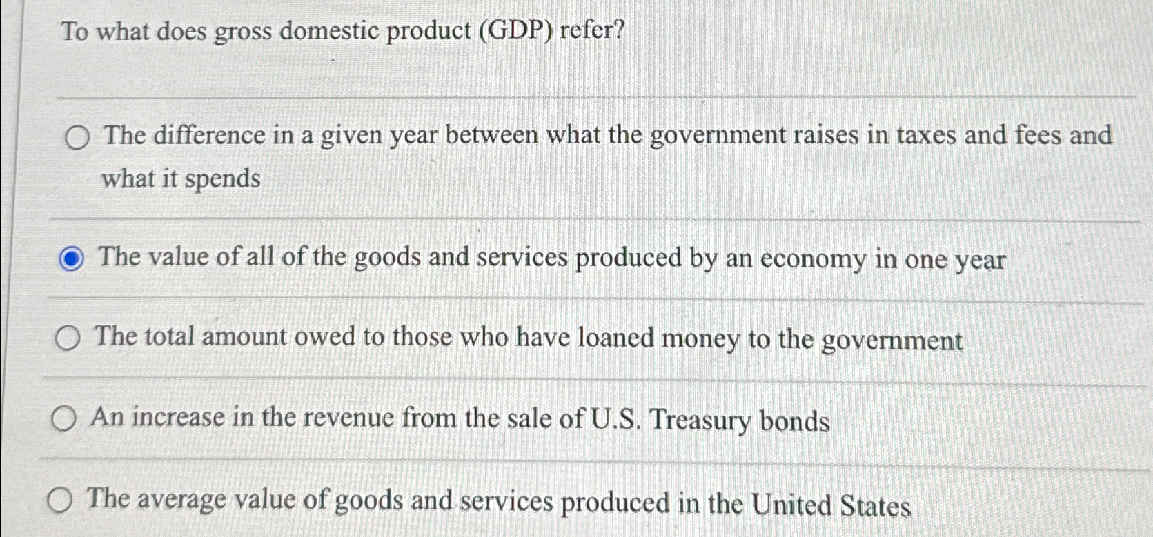 Solved To what does gross domestic product (GDP) | Chegg.com