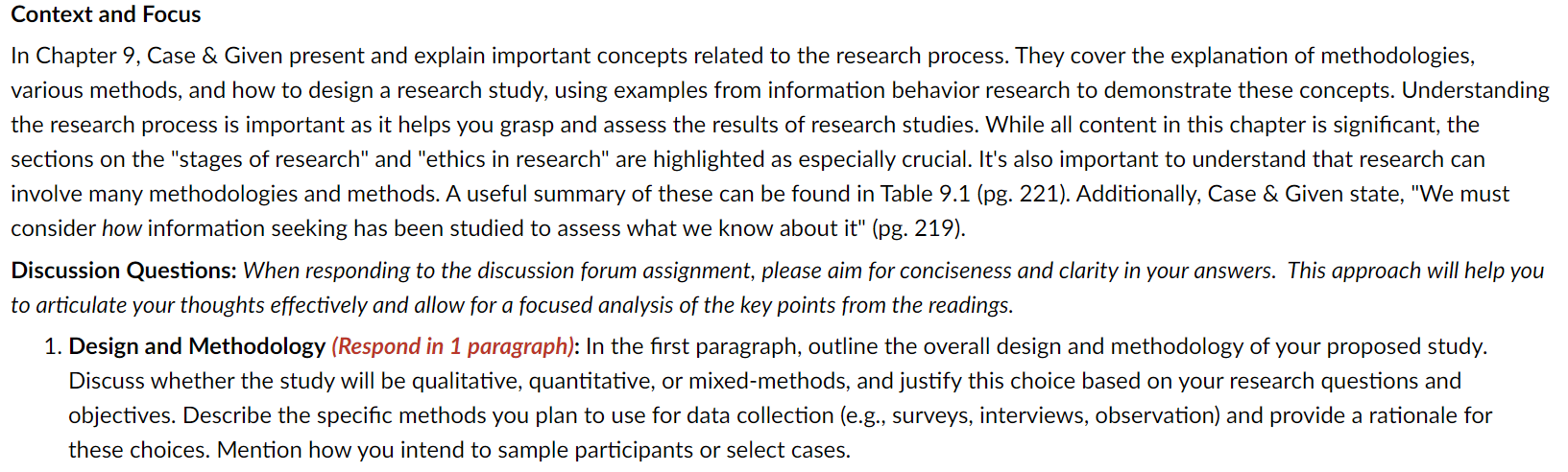 Solved Context and FocusIn Chapter 9, ﻿Case & Given present | Chegg.com