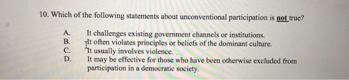 Solved 10. Which of the following statements about | Chegg.com