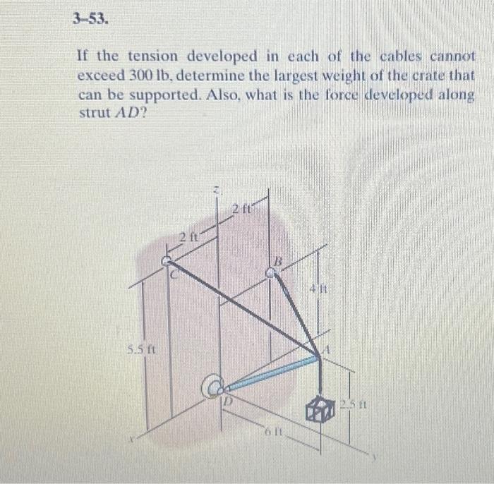 Solved If the tension developed in each of the cables cannot | Chegg.com