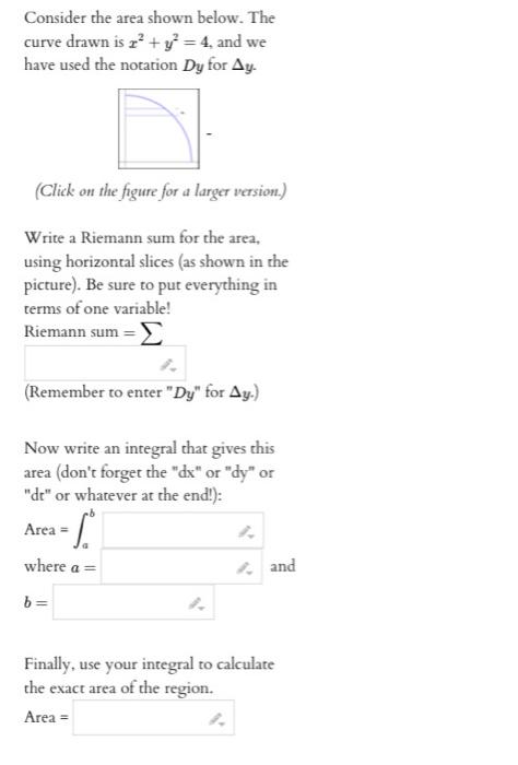 Solved Consider the area shown below. The curve drawn is | Chegg.com