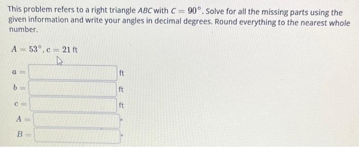 Solved This problem refers to a right triangle ABC with | Chegg.com