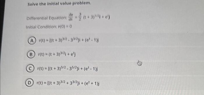 Solved Solve the initial value problem. Differential | Chegg.com
